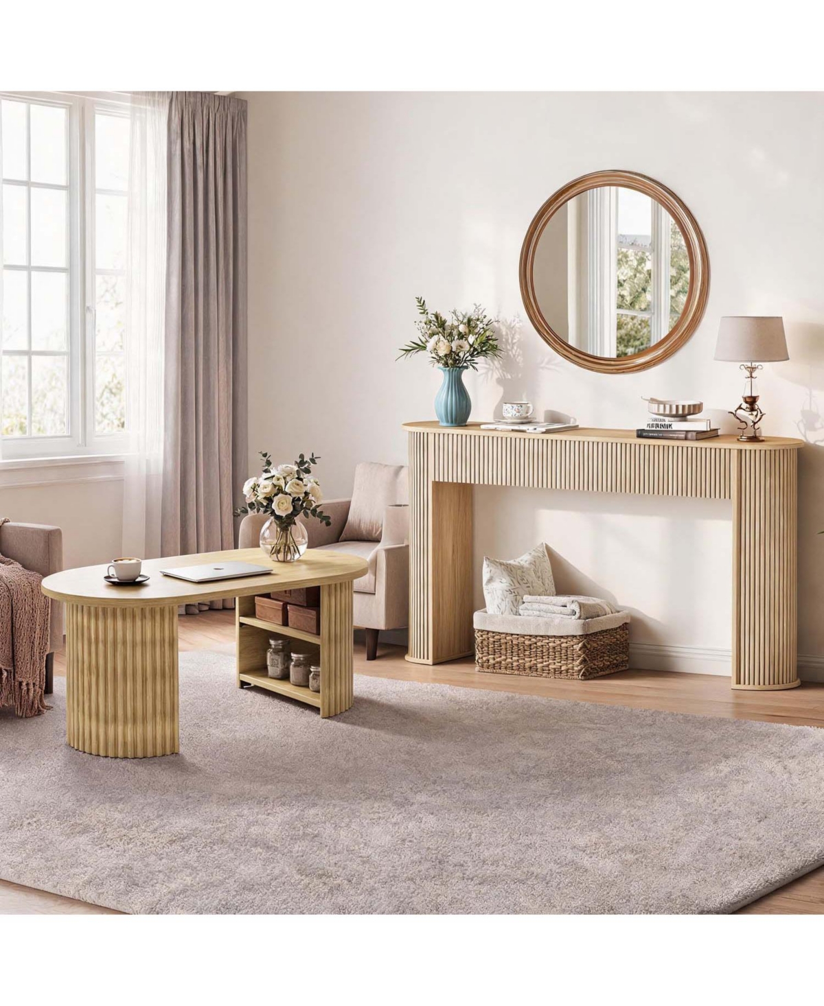 Click here for 59 Fluted Console Table and 39 Oval Coffee Table 2... prices