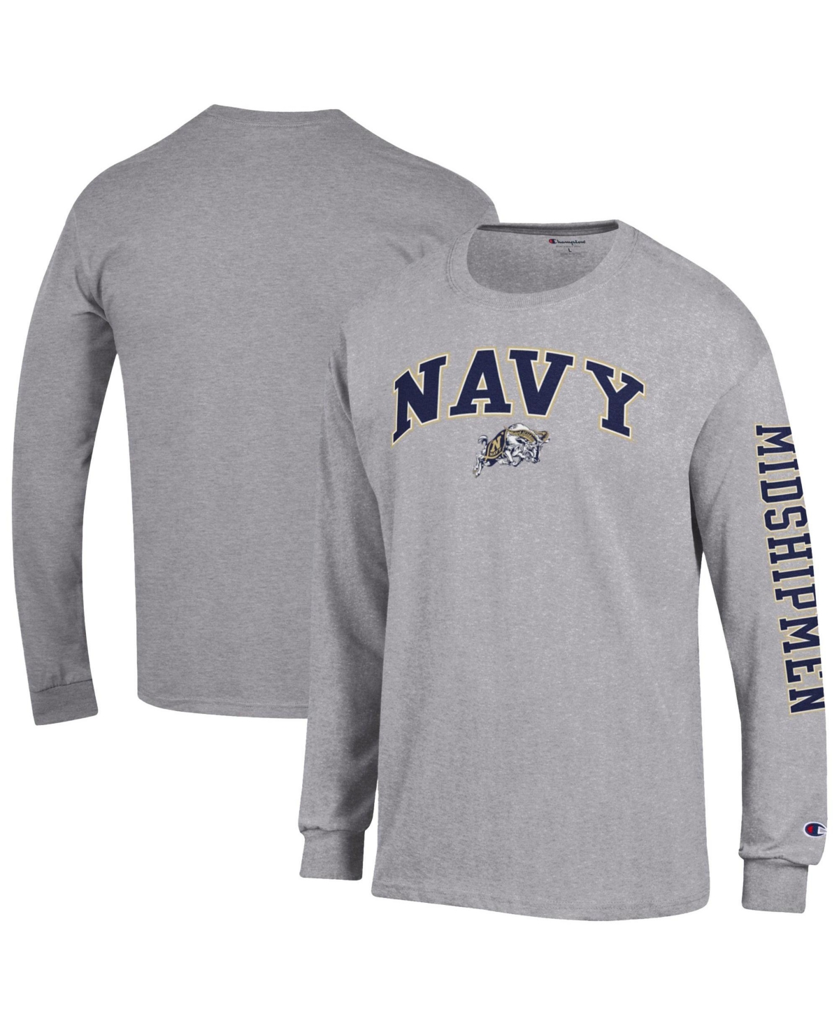 Click here for Champion Mens Heather Gray Navy Midshipmen Arch Ov... prices