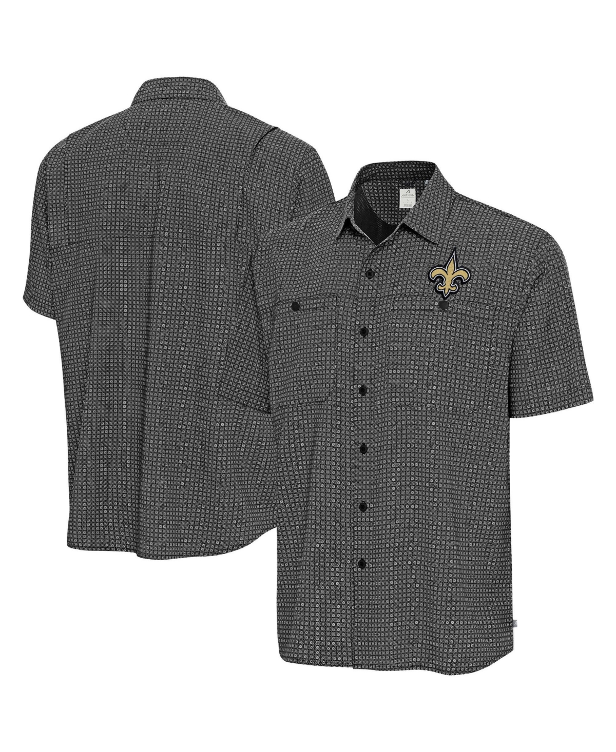 Click here for Antigua Mens Black New Orleans Saints Mosaic Butto... prices