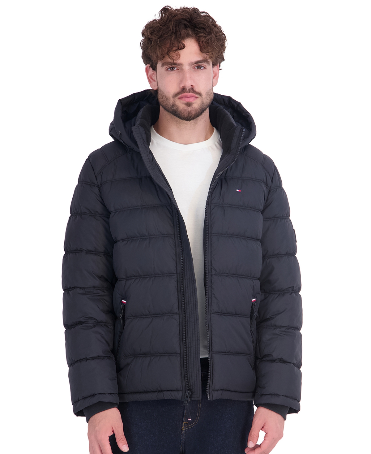 Click here for Tommy Hilfiger Mens Hooded Puffer Jacket - Black prices