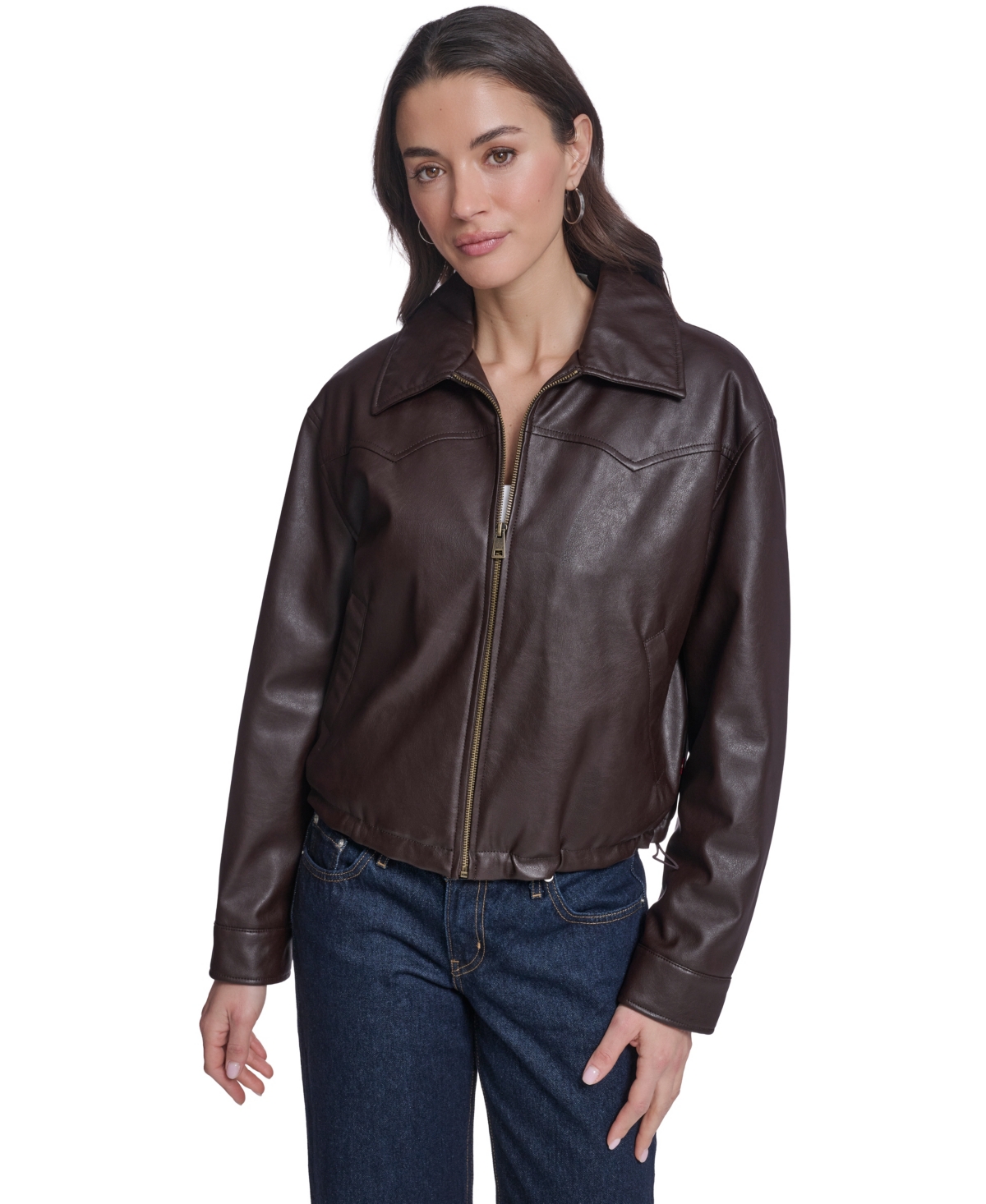 Click here for Levis Womens Western Yoke Bubble Hem Bomber Jacket... prices