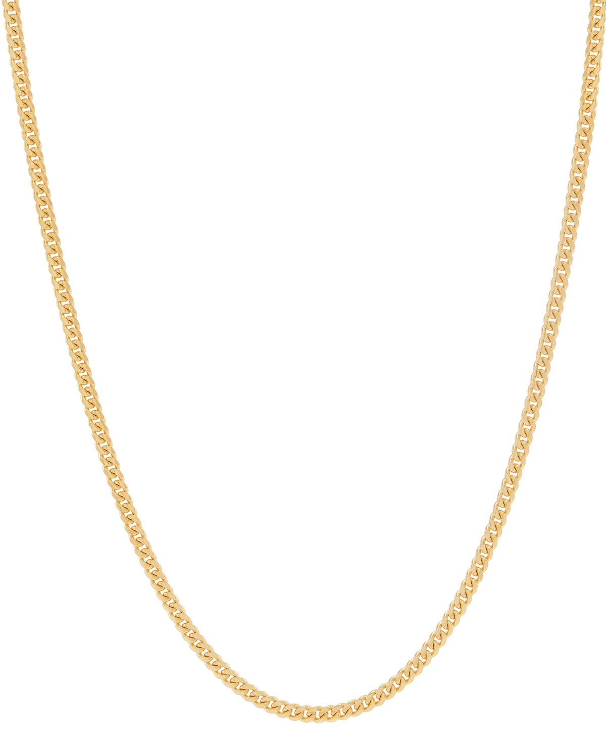 Click here for Italian Silver Solid Cuban Chain Necklace in 18k G... prices