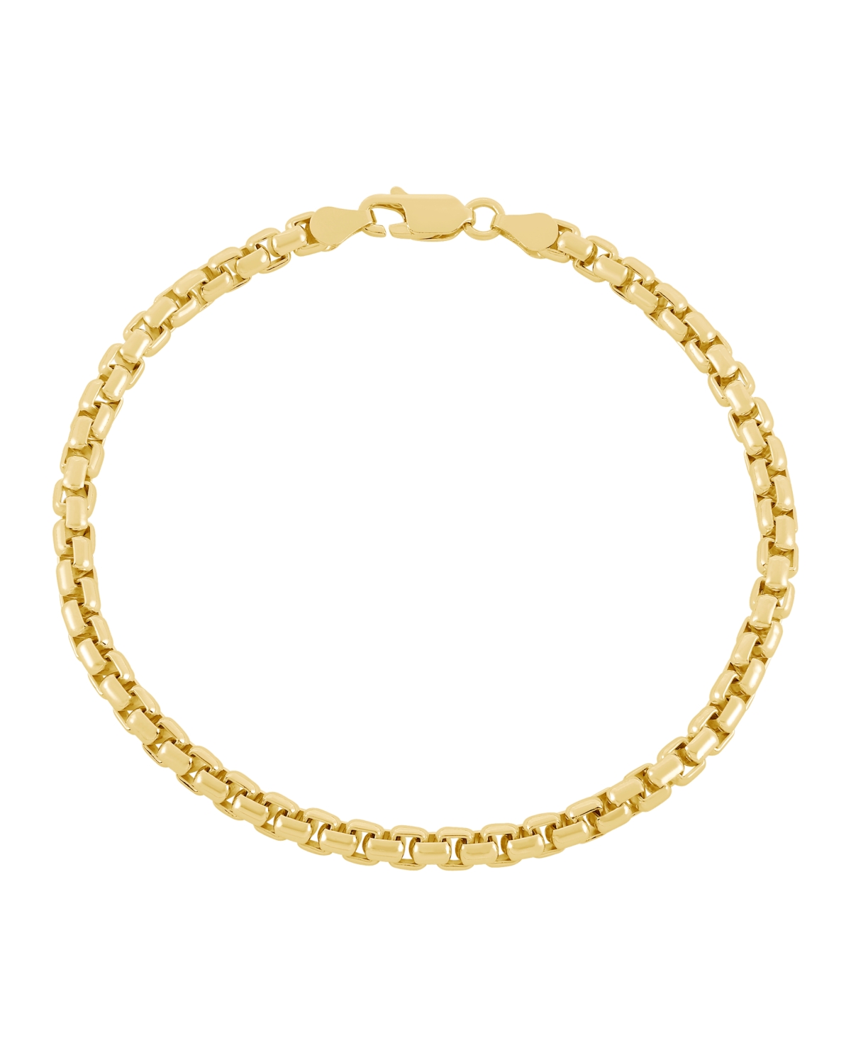 Click here for Italian Silver Solid Box Chain Bracelet in 18k Gol... prices