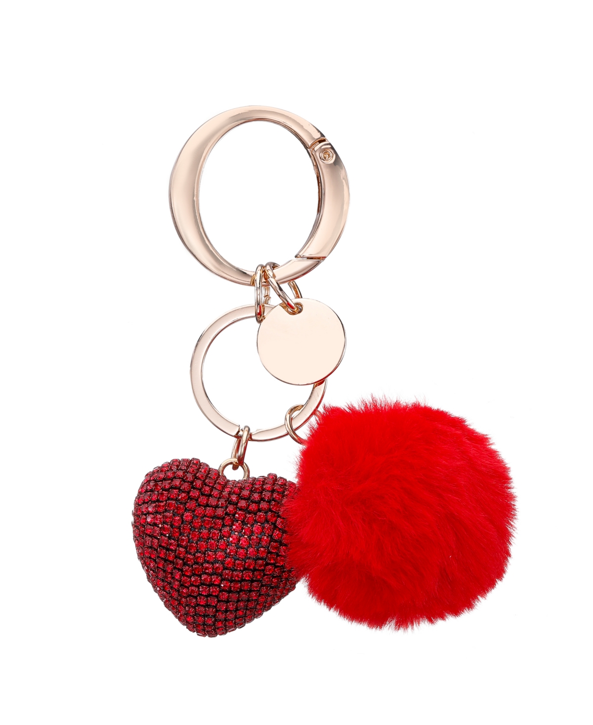 Click here for Nina Crystal Heart Poof Bag Charm - Red prices