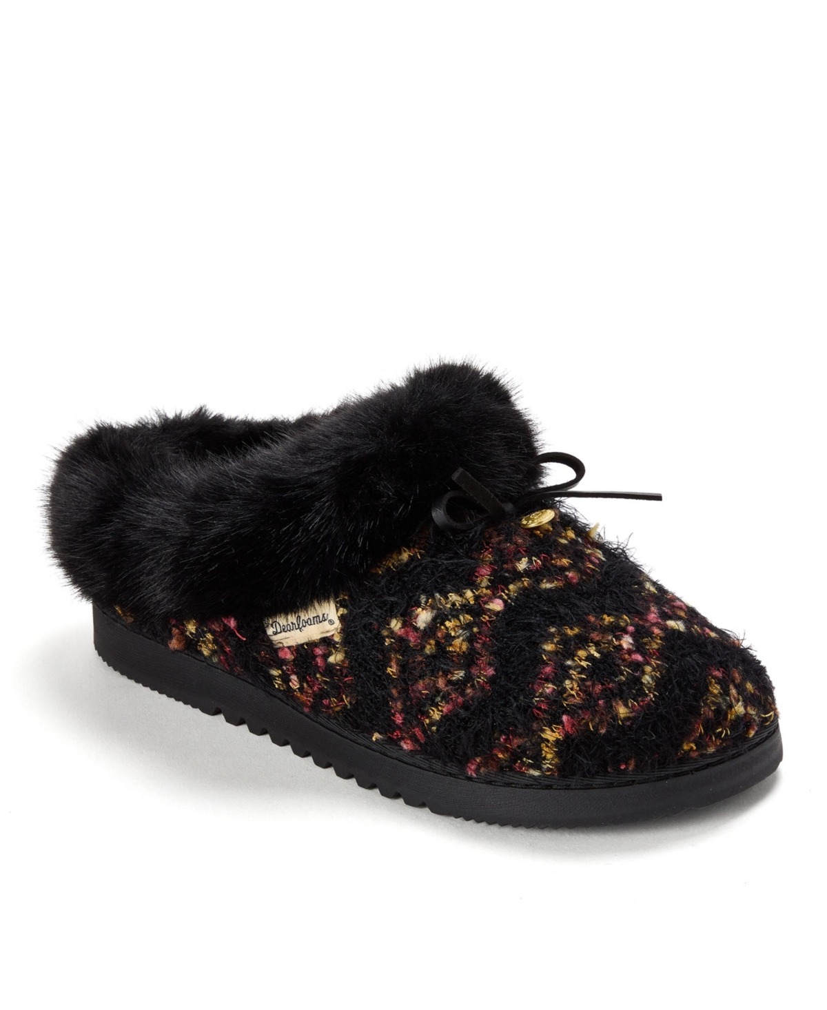 Click here for Dearfoams Womens Daphne Knit Clog Slippers - Black prices