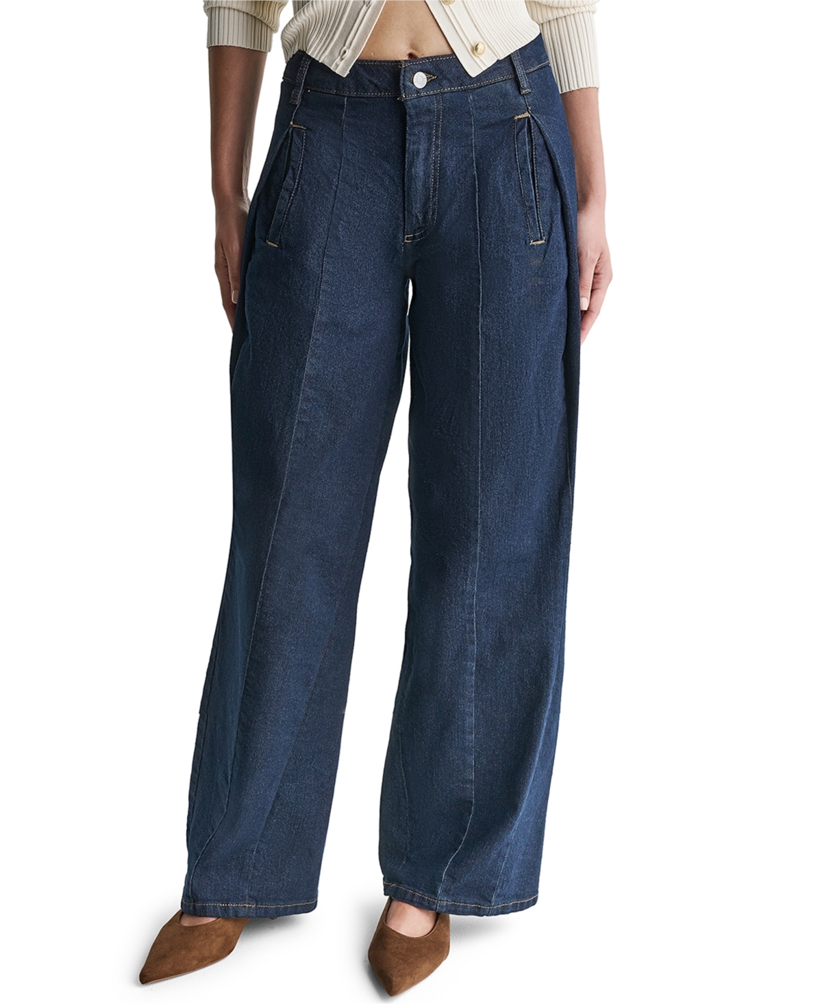 Click here for Bcbg Womens Wide-Leg Loose-Fit Sailor Jeans - Midn... prices