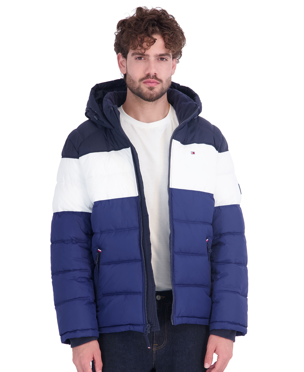 Click here for Tommy Hilfiger Mens Hooded Puffer Jacket - Royal B... prices