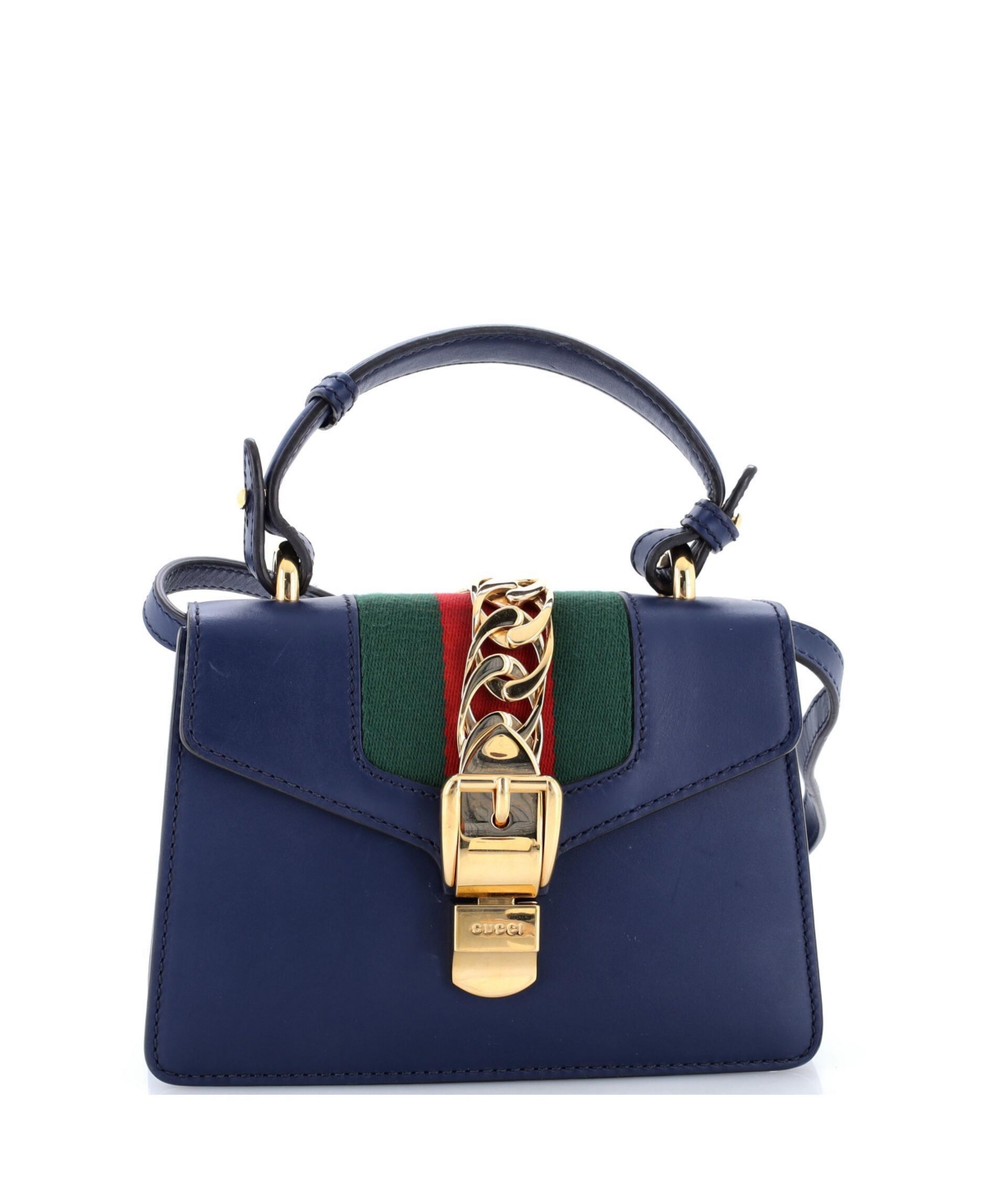 Click here for Pre-Owned Gucci Mini Sylvie Top Handle Bag Leather... prices