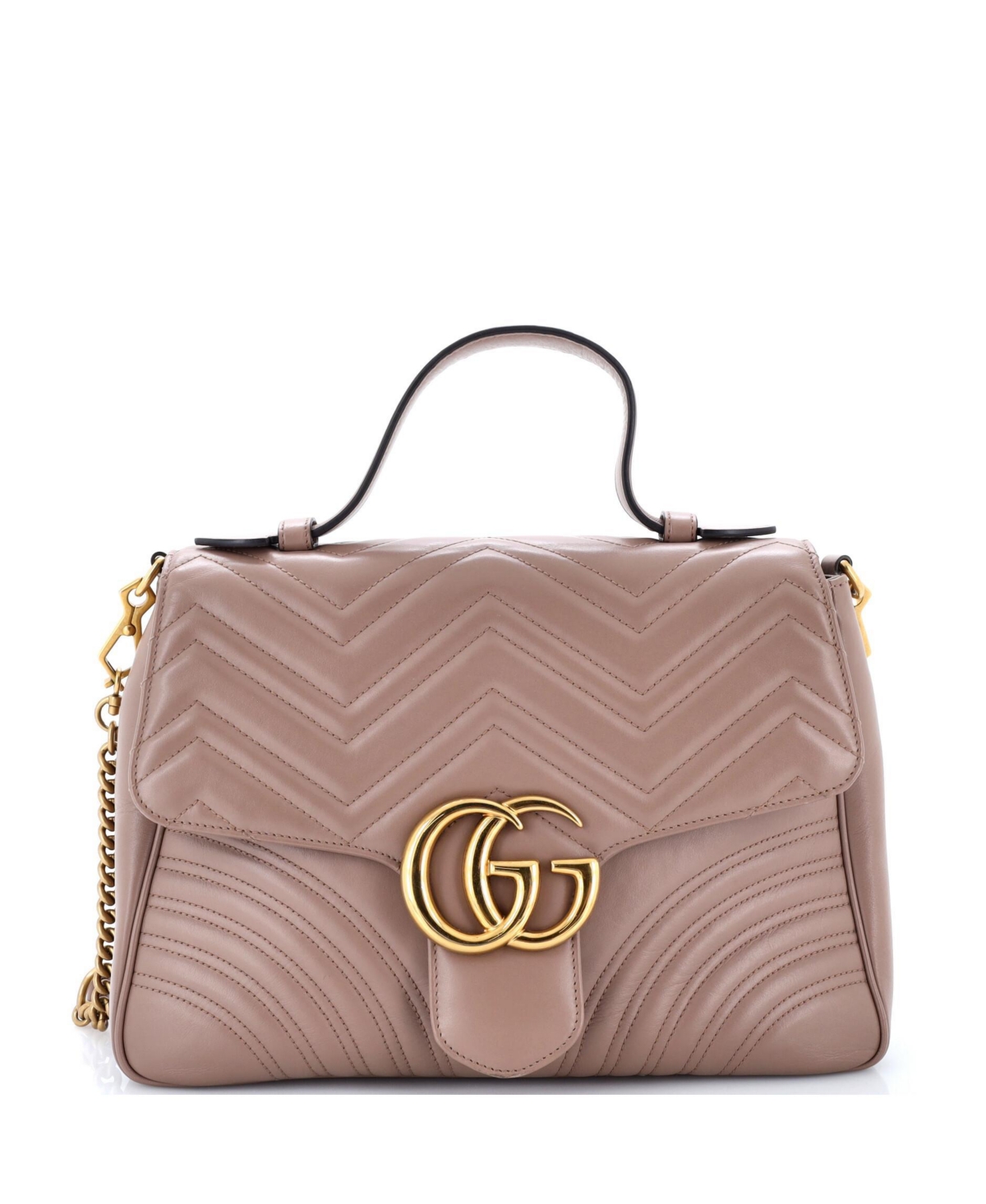 Click here for Pre-Owned Gucci Medium Gg Marmont Top Handle Flap... prices