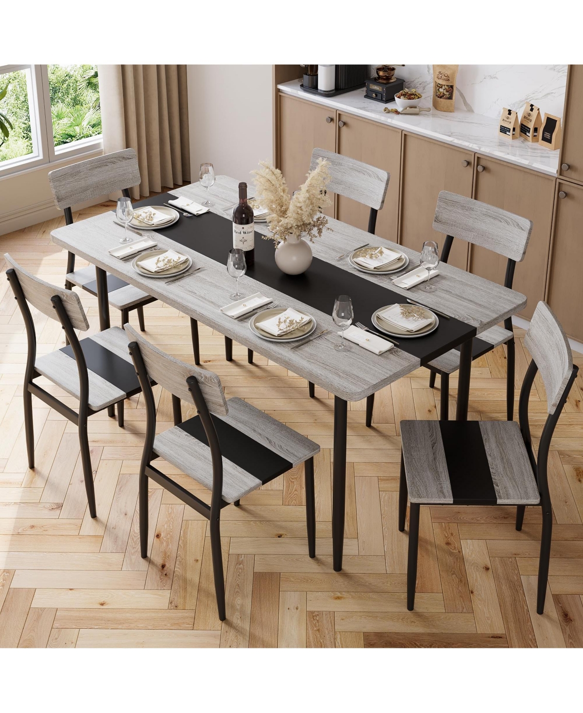 Click here for Dining Table Set for 6  7-Piece Kitchen Set with M... prices