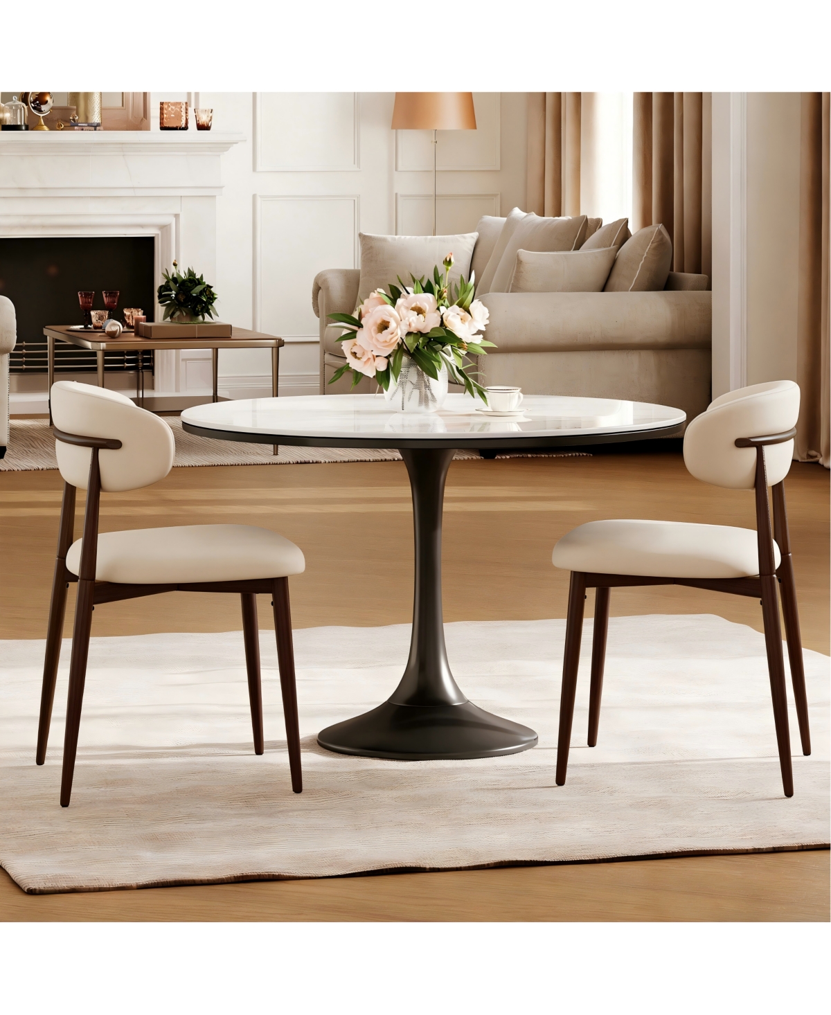 Click here for Flynama Set of 2 Metal Dining Chairs with Upholste... prices
