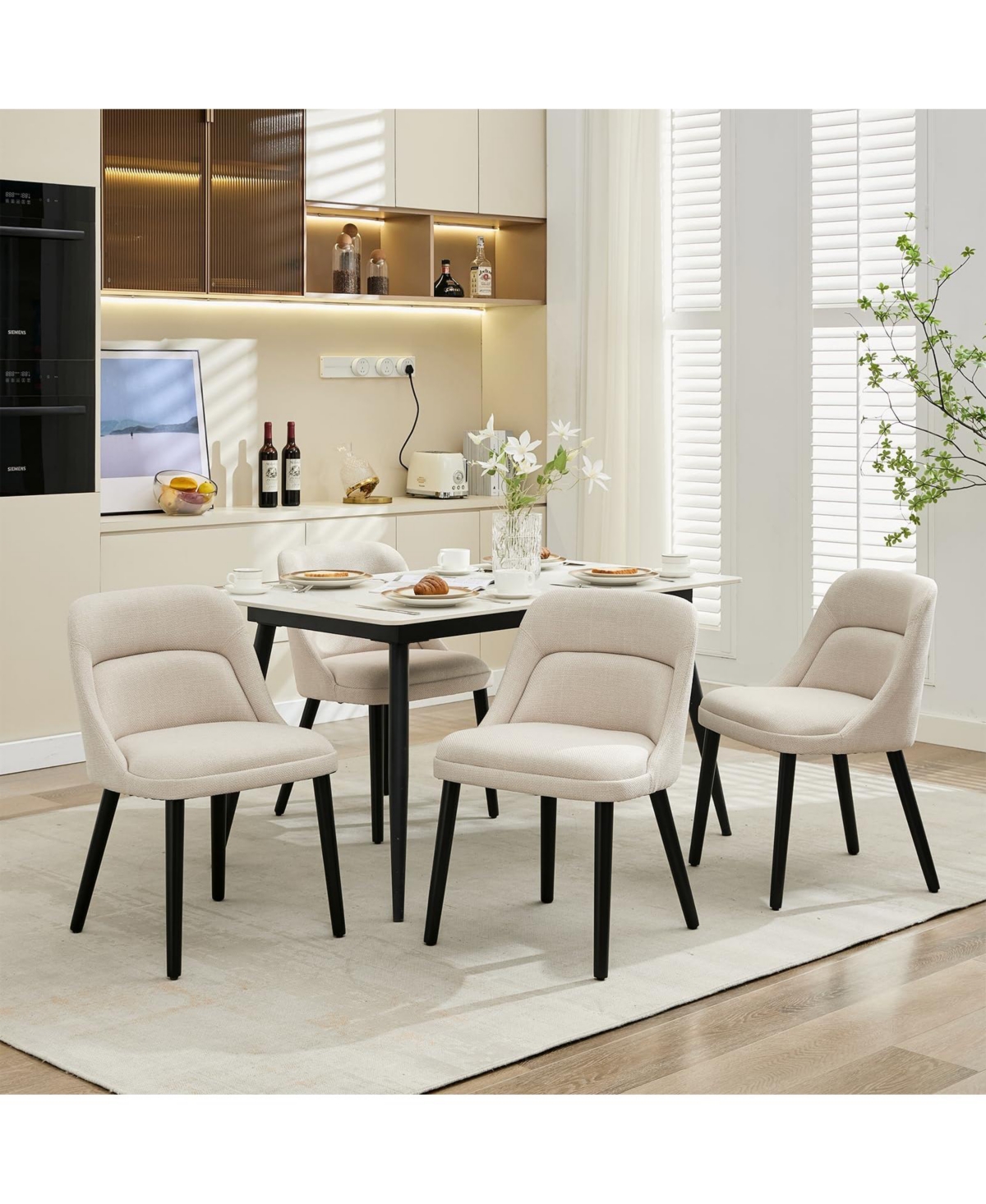 Click here for homfan Set of 4/6 Upholstered Dining Chairs  Soft... prices