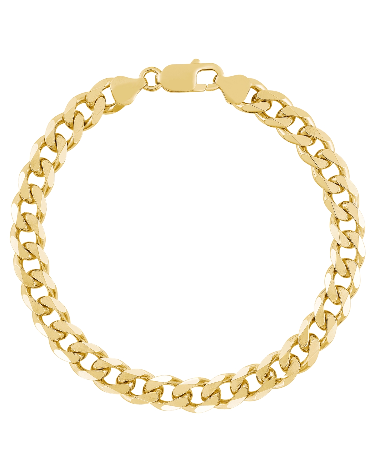 Click here for Italian Silver Solid Curb Chain Bracelet in 18k Go... prices