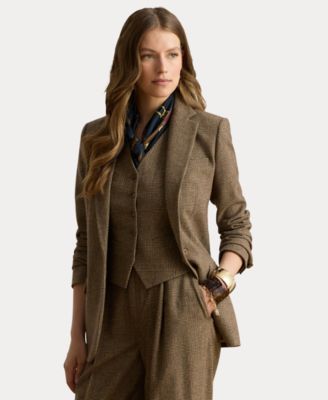 Click here for Lauren Ralph Lauren Womens Glen Plaid Wool Twill T... prices