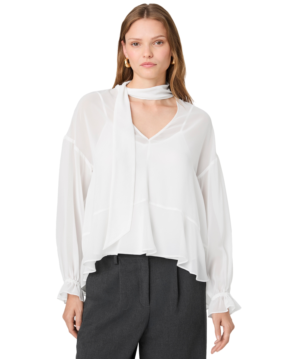 Click here for French Connection Womens Marina Tie-Front Chiffon... prices