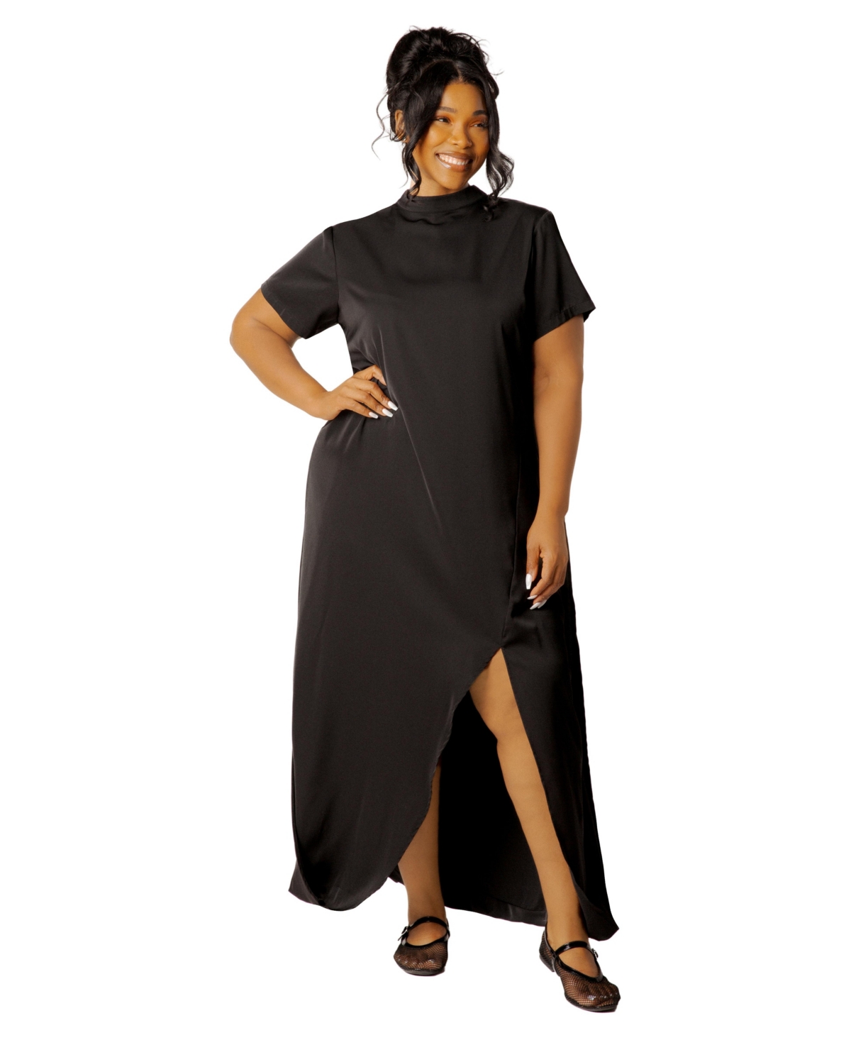 Click here for Buxom Couture Plus Size High Neck Draped Maxi Dres... prices