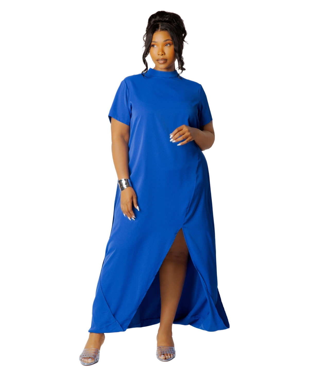 Click here for Buxom Couture Plus Size High Neck Draped Maxi Dres... prices