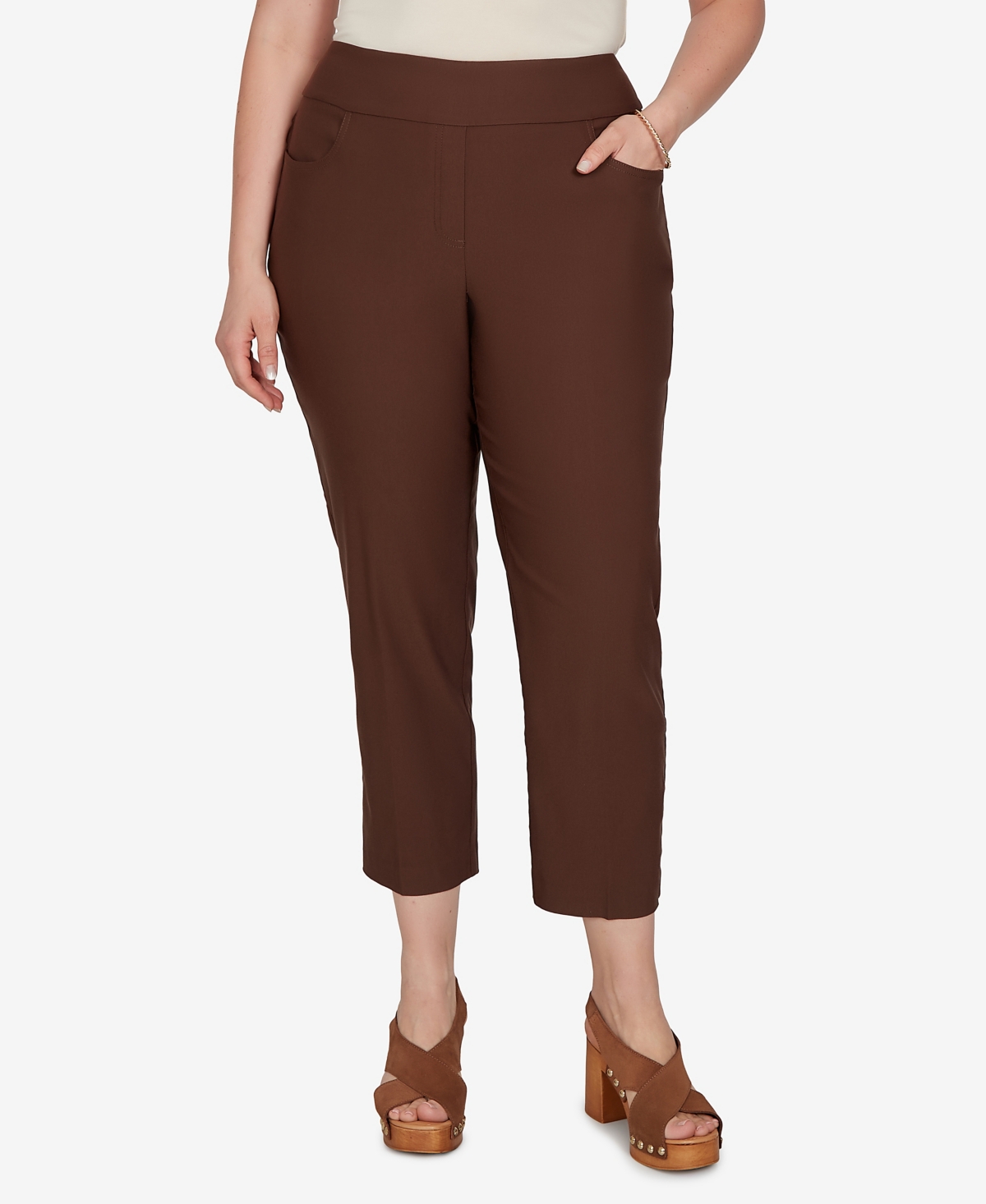 Click here for Ruby Rd. Plus Size Pull-On Ankle Mid-Rise Pants -... prices