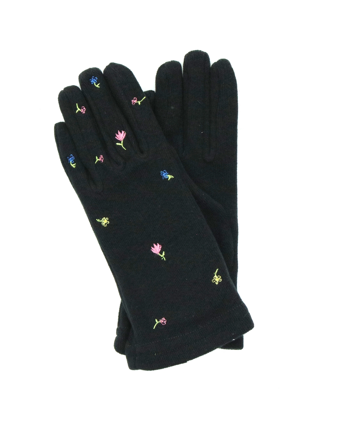 Click here for Portolano Embroidered Flowers Gloves - Black prices
