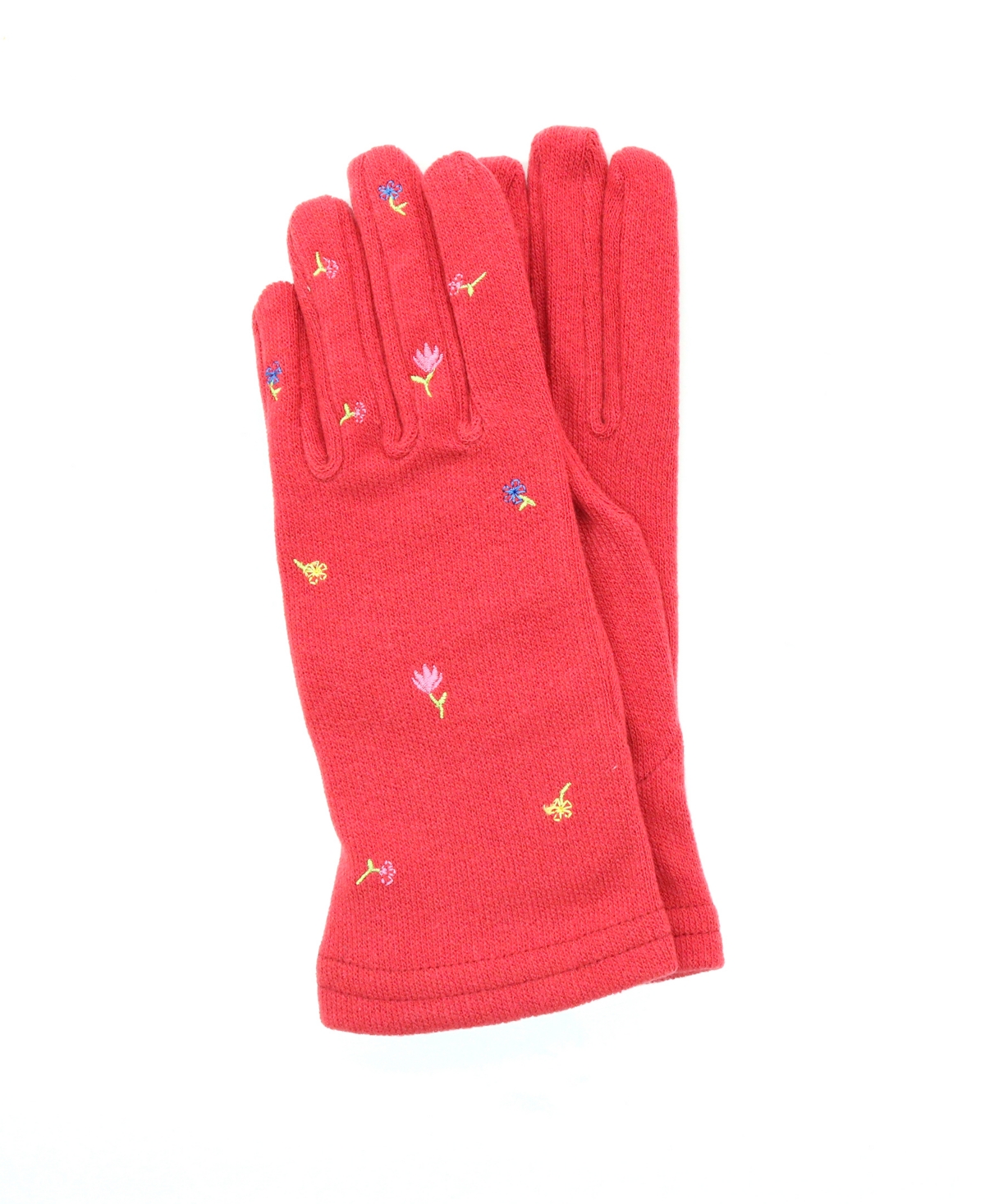 Click here for Portolano Embroidered Flowers Gloves - Red prices