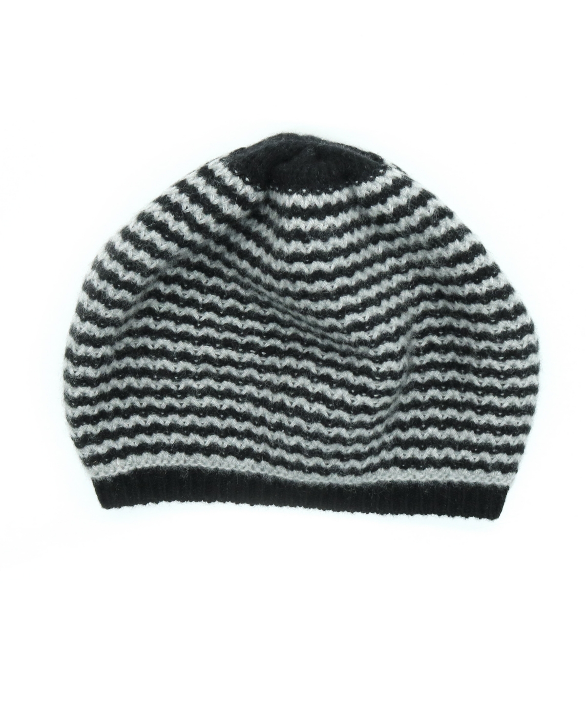 Click here for Portolano Slouchy Striped Hat - Black/Light Gray prices