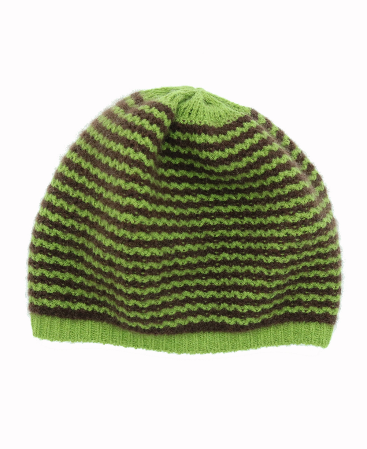 Click here for Portolano Slouchy Striped Hat - Cedar Green/Brown prices