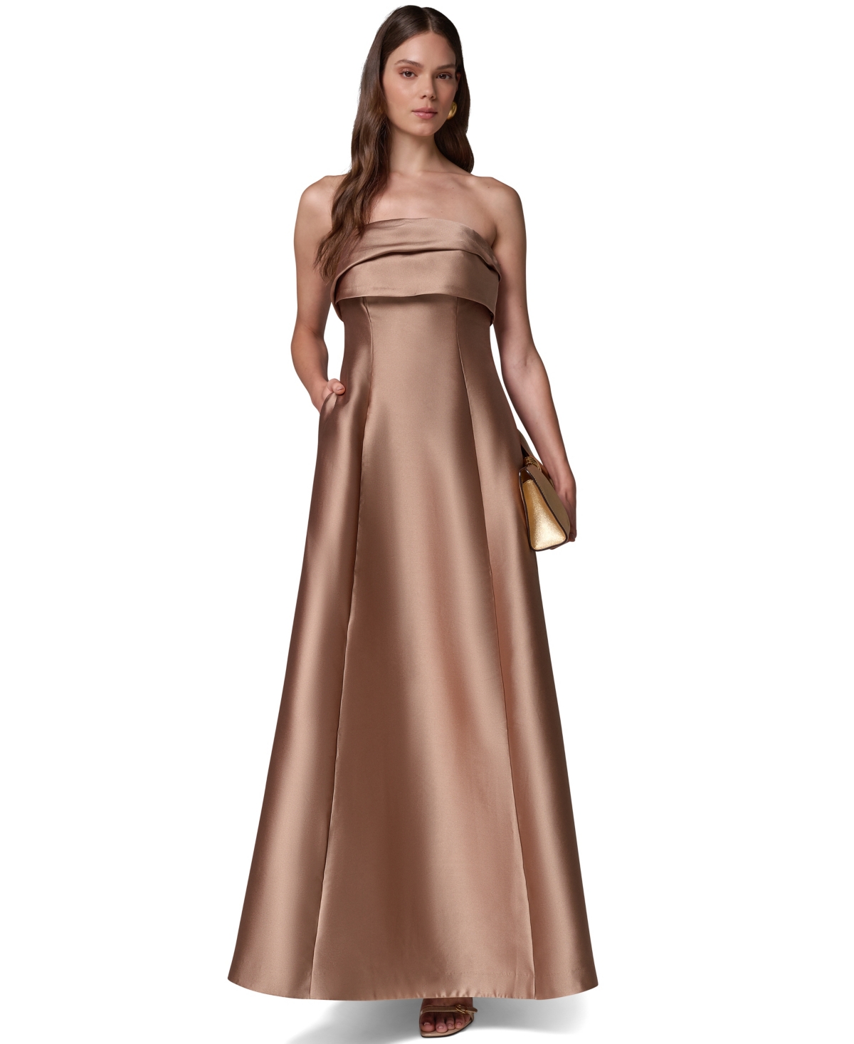 Click here for Donna Karan New York Womens Strapless Pleated Mika... prices