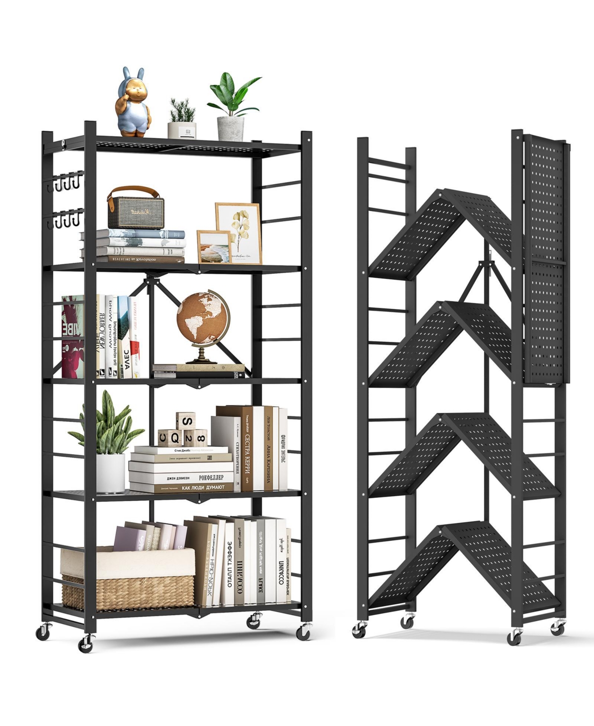 Click here for Sugift 4-Tier Folding Storage Shelves Metal Foldin... prices