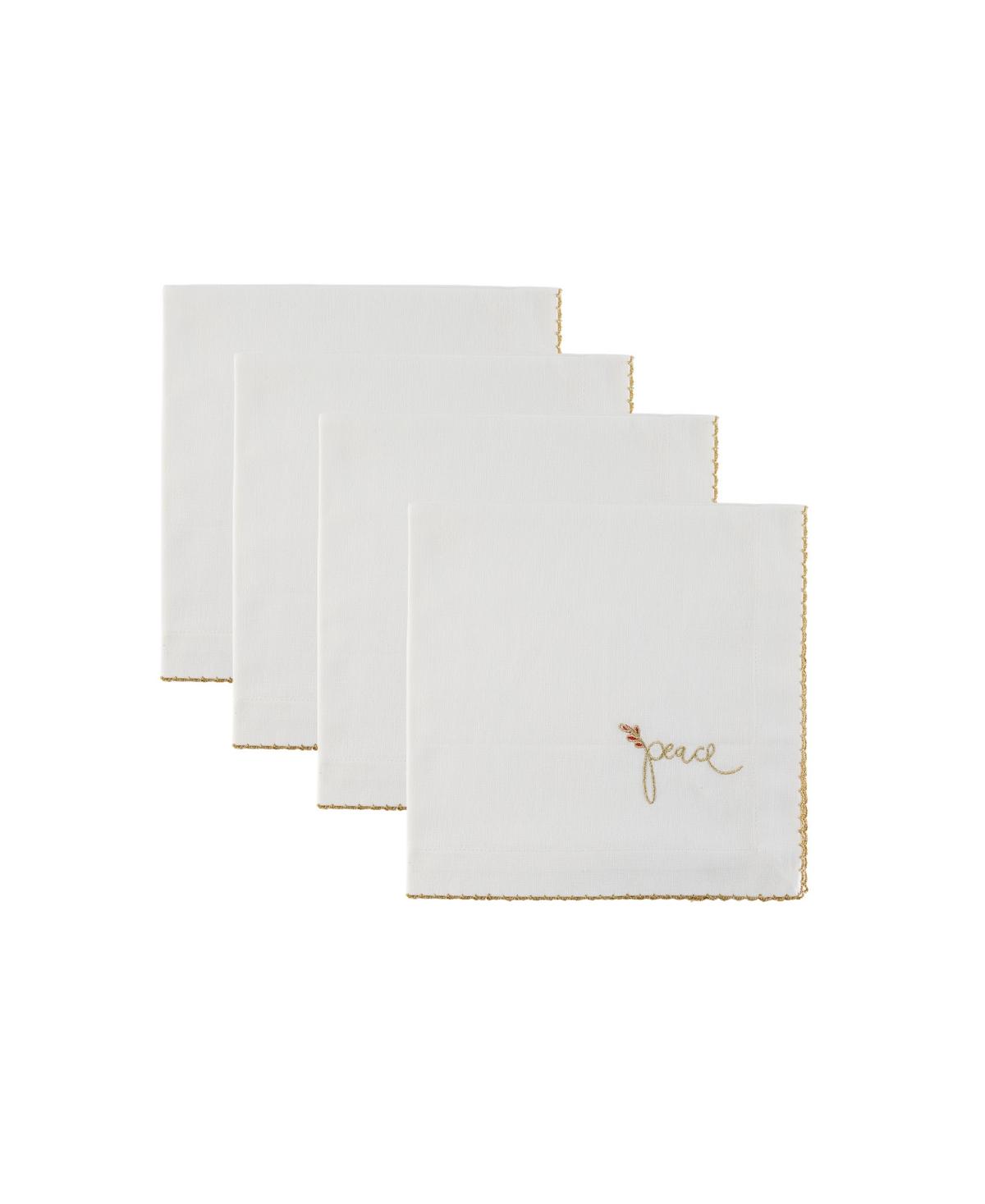 Click here for Tableau Sentiment Peace Napkins  Set of 4 - White prices