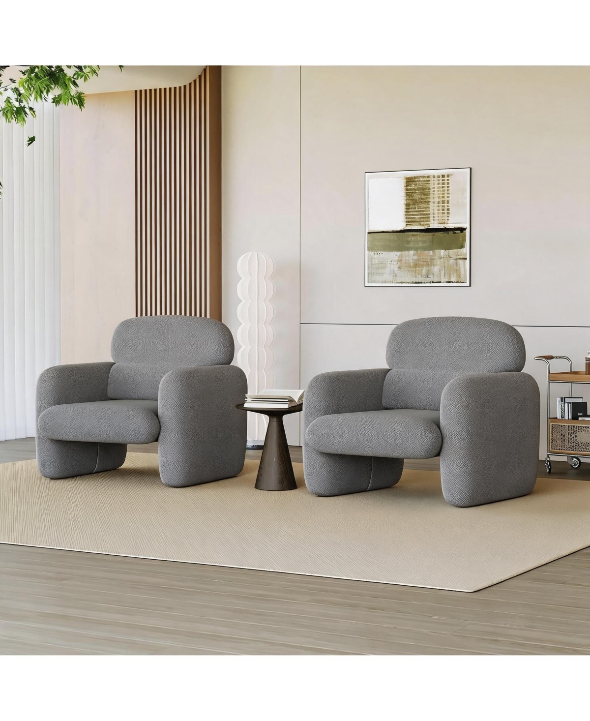 Click here for gaomon Accent Chair Set of 2 Linen Upholstered Arm... prices