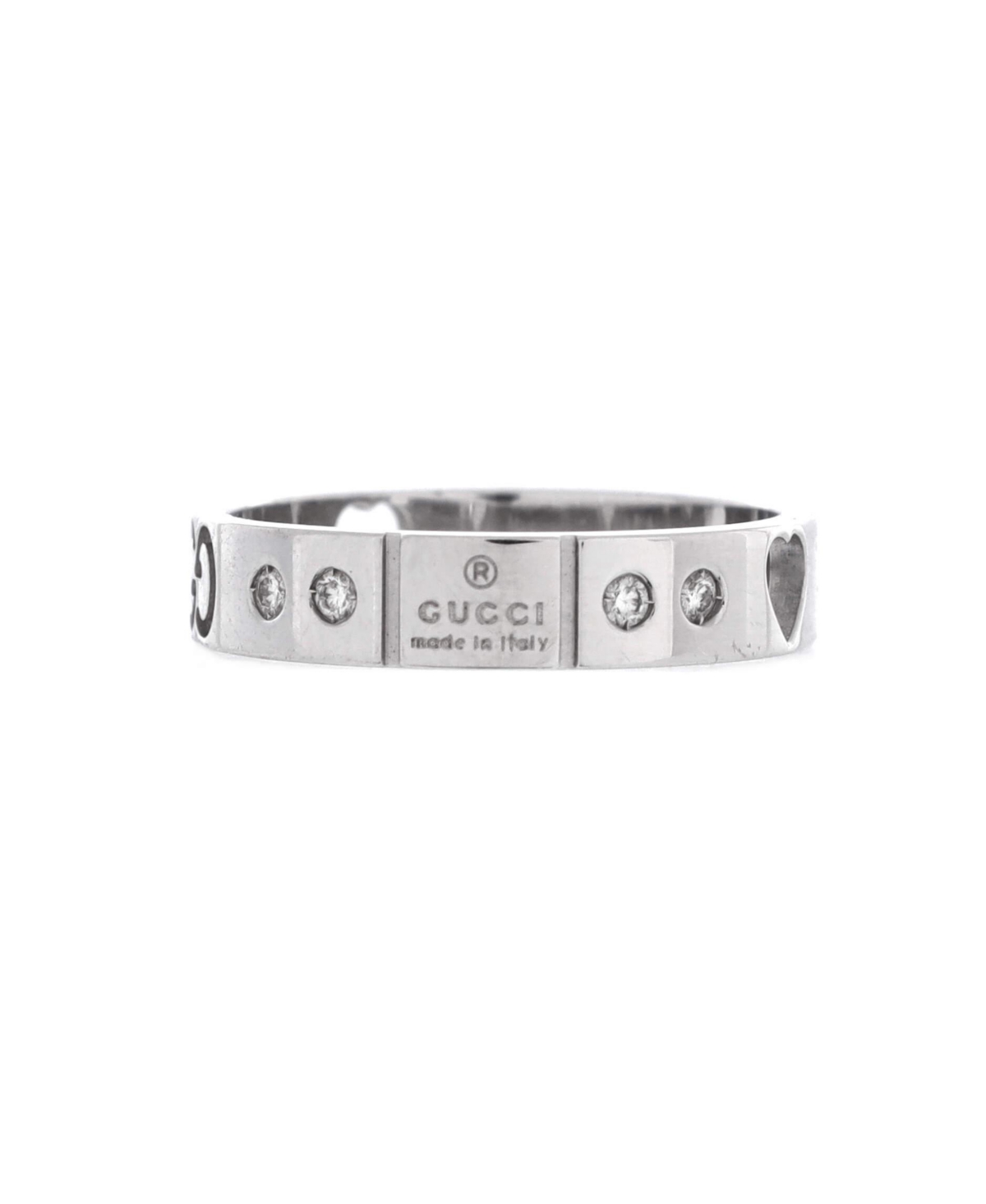 Click here for Pre-Owned Gucci Icon 10 Diamonds Heart Band Ring -... prices