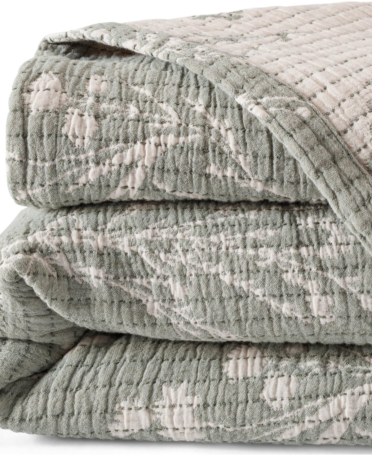 Click here for Lands End Textured Coverlet - Lily pad green prices