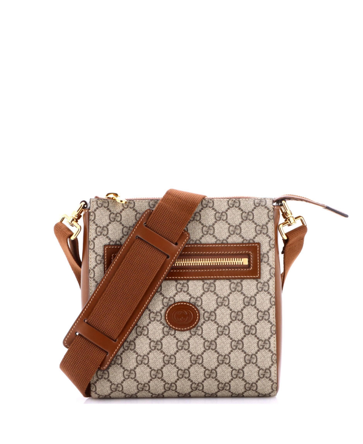 Click here for Pre-Owned Gucci Small Interlocking G Patch Zip Mes... prices