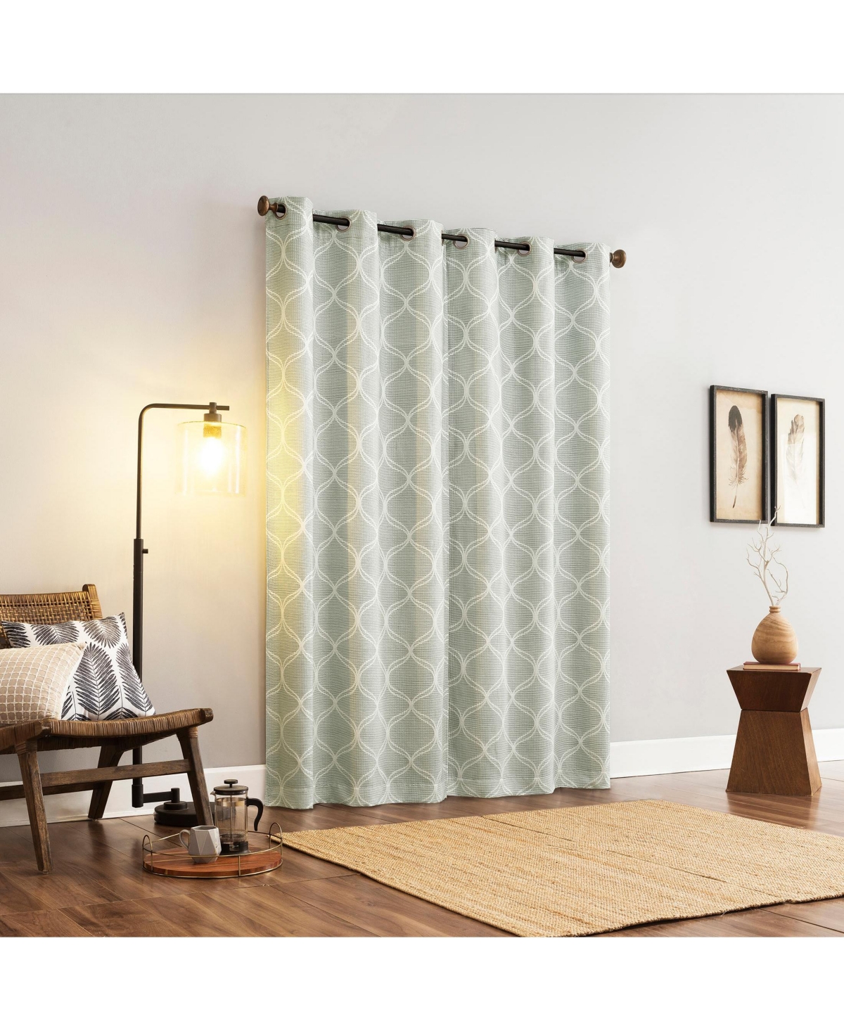 Click here for Sun Zero Tikal Woven Ogee Blackout Grommet Curtain... prices