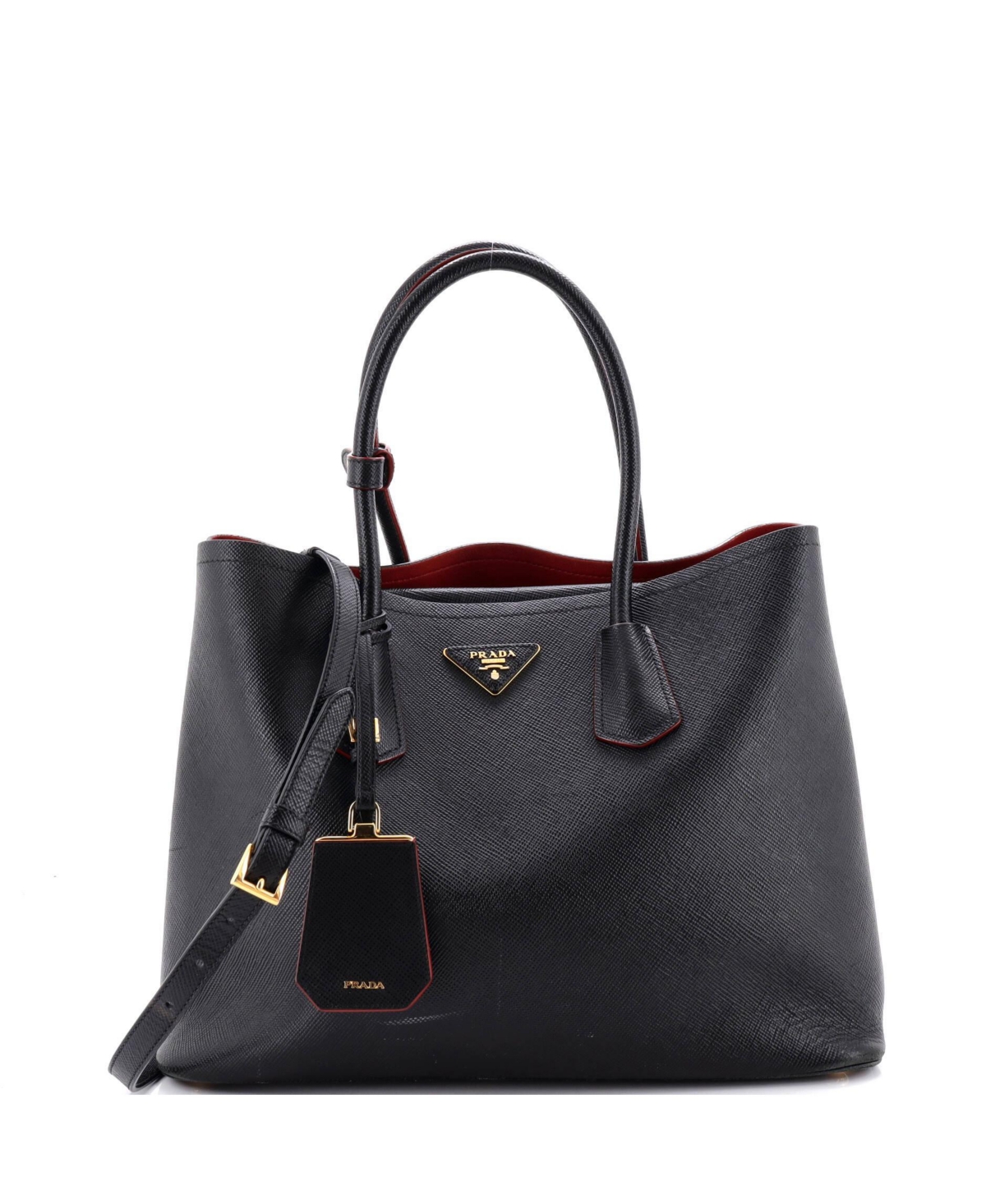Click here for Pre-Owned Prada Medium Cuir Double Tote Saffiano L... prices