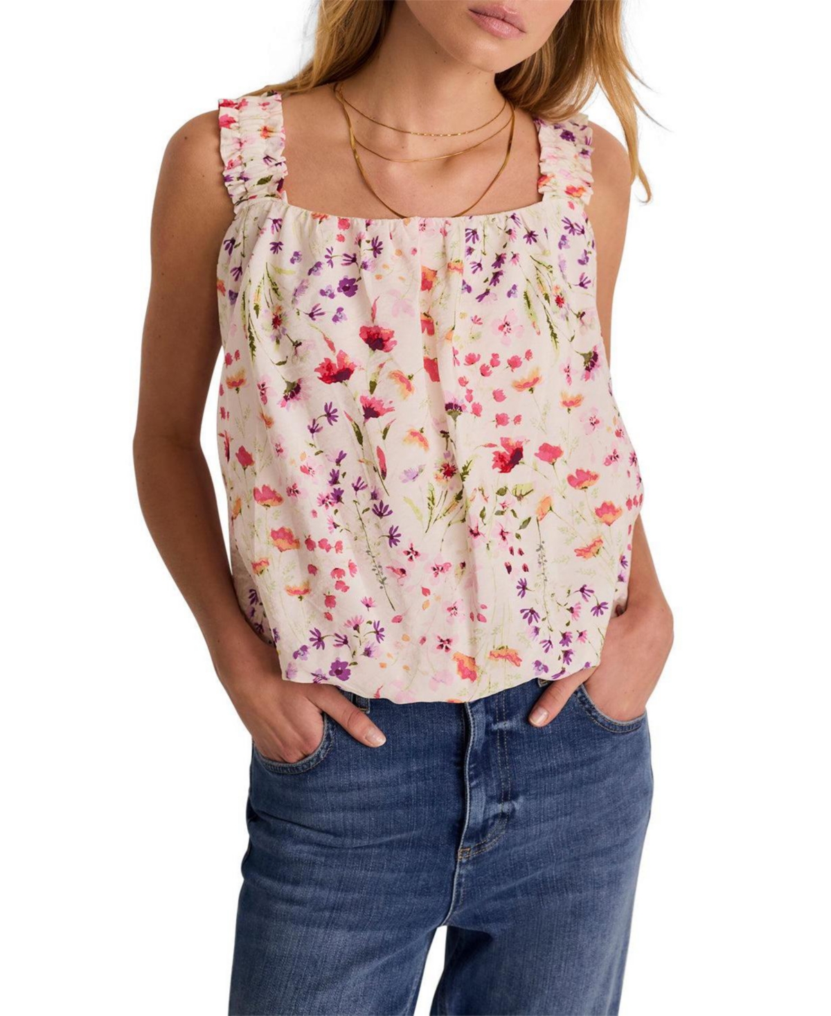 Click here for Mint Velvet Womens Sleeveless Square Neck Floral-P... prices