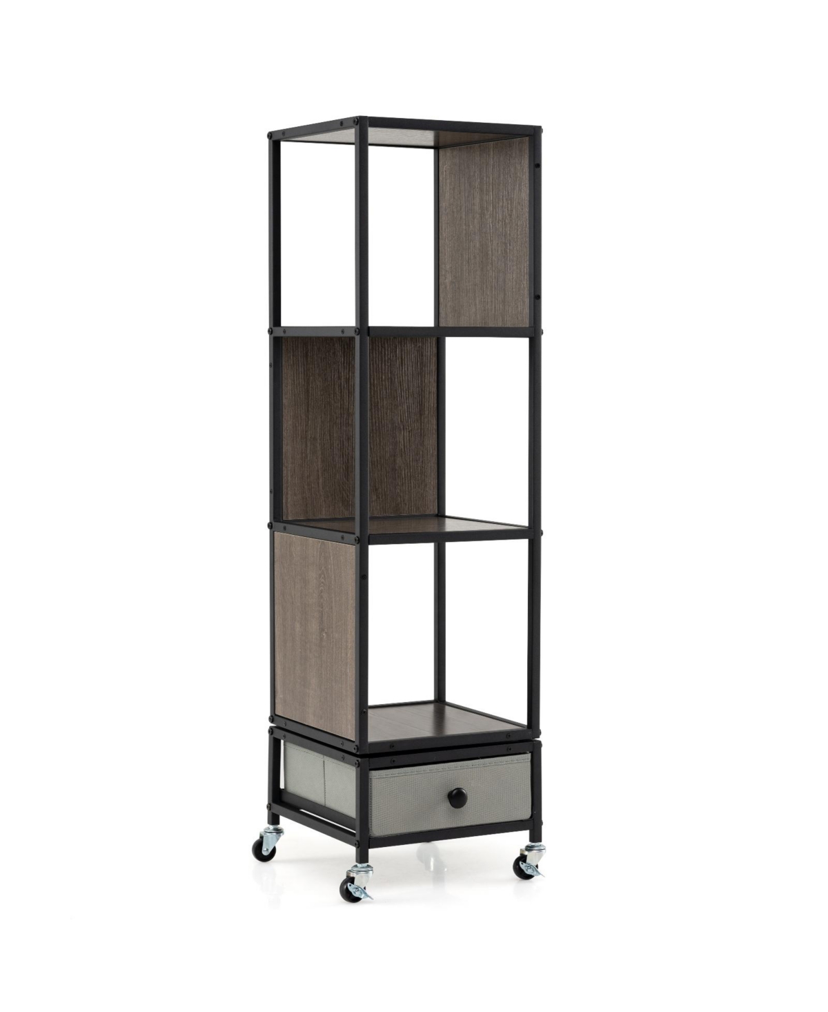 Click here for Gymax 4-Tier Rotating Bookshelf on Wheels w/Remova... prices