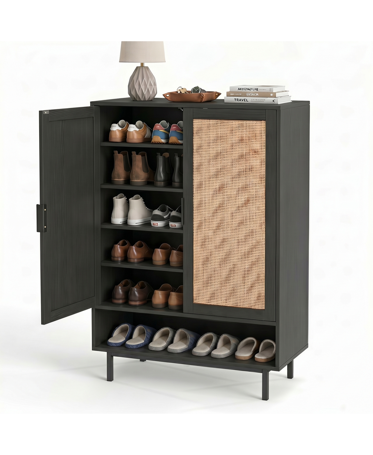 Click here for Gymax 43 Tall Shoe Cabinet w/ 2 Doors Adjustable S... prices
