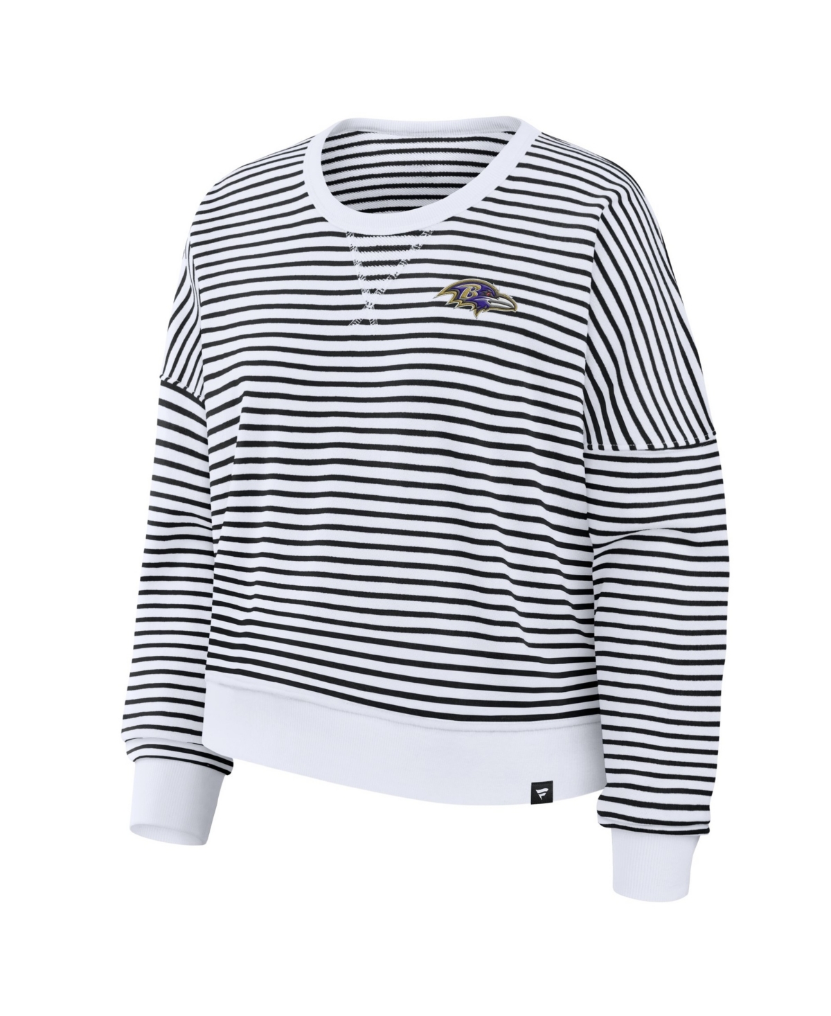 Click here for Womens Fanatics White/Black Baltimore Ravens Strip... prices