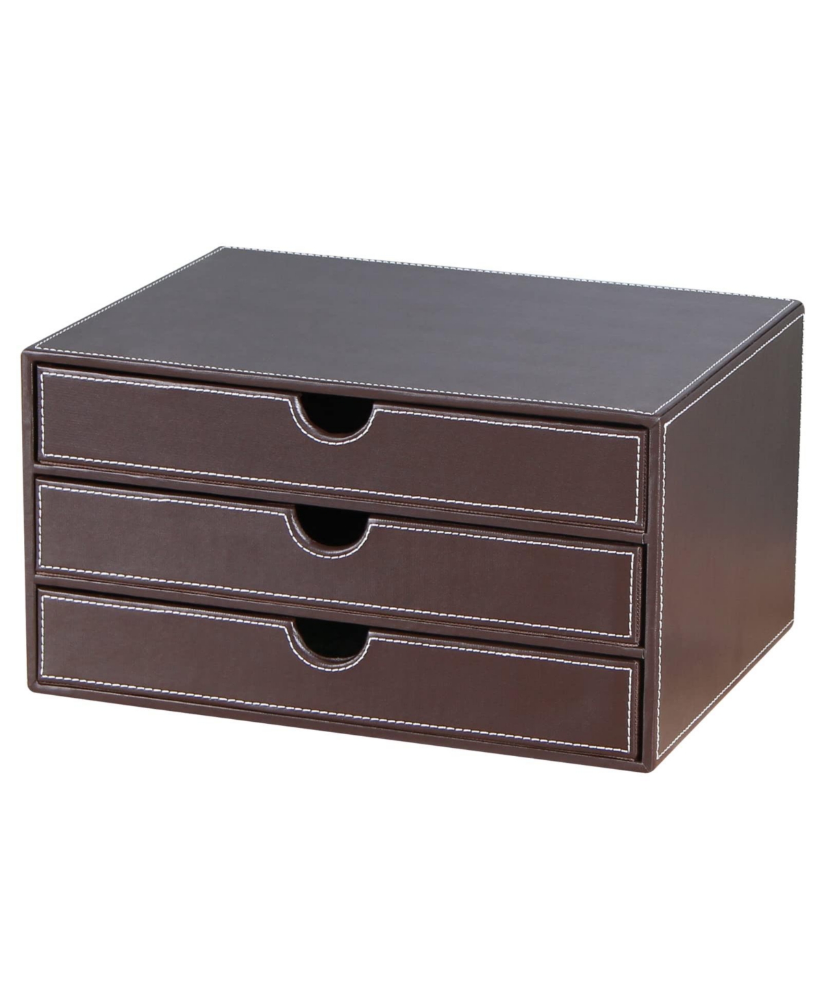 Click here for Danrong 3 Drawer Pu Leather Desktop Storage Box A4... prices