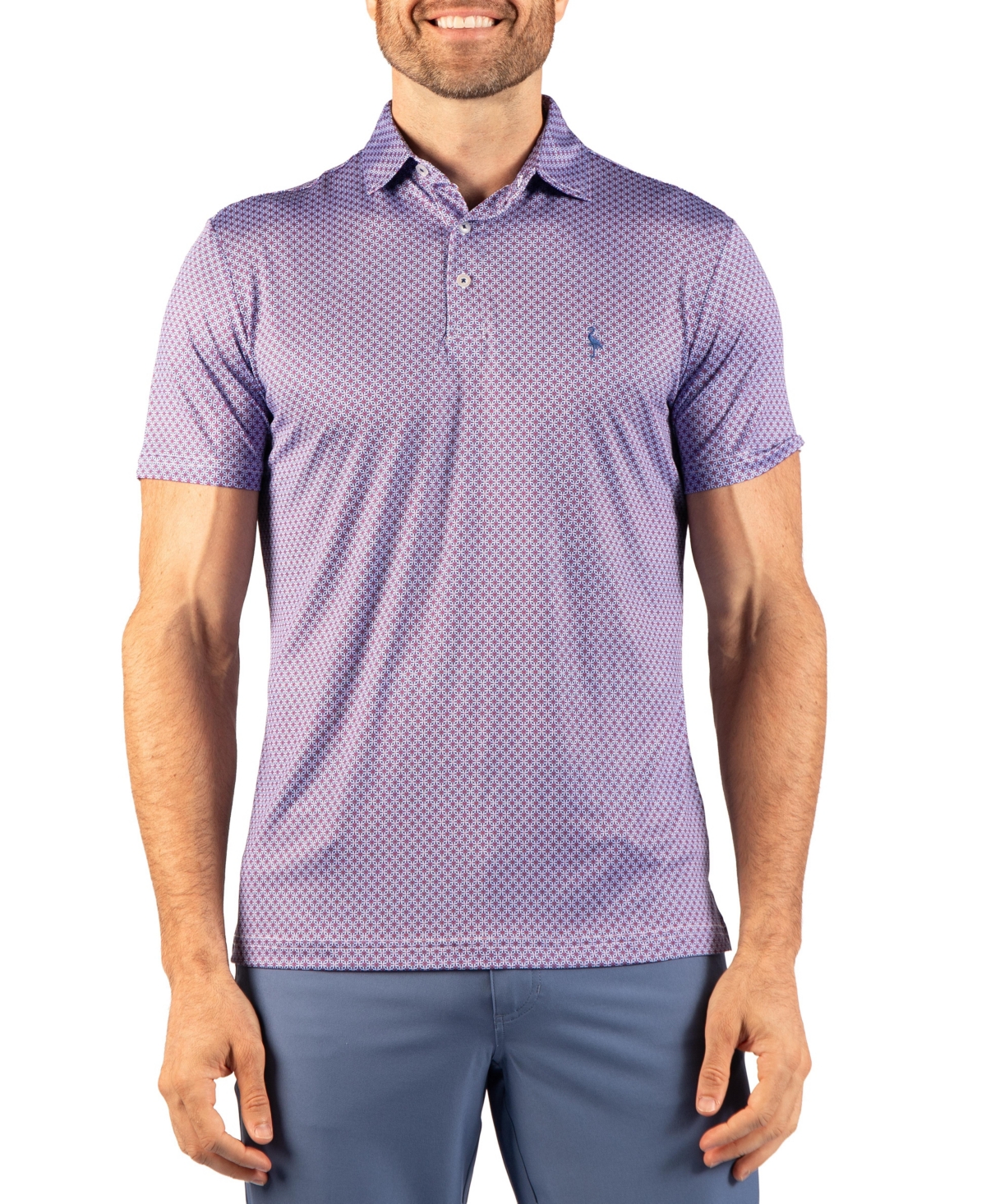 Click here for TailorByrd Mens Geo Floral Performance Polo Shirts... prices