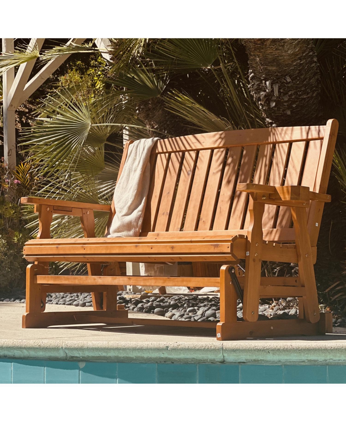 Click here for Innovaze 3 Seater Outdoor Wooden Glider Chair  Con... prices