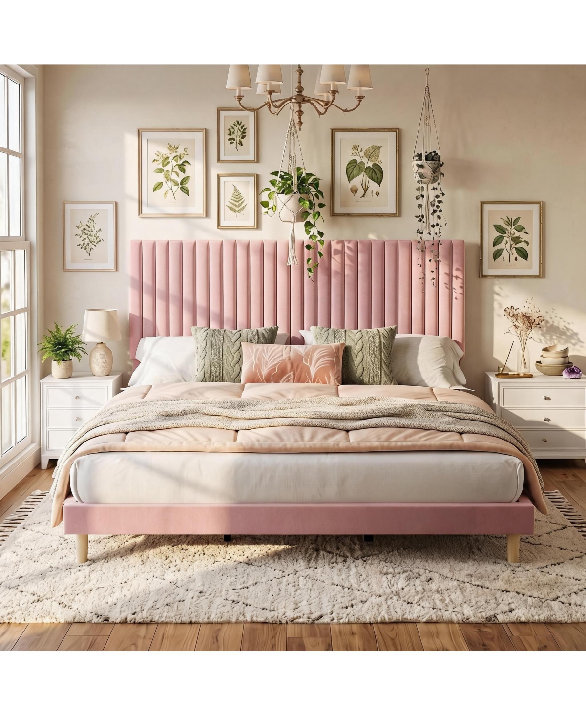 Click here for Gaomon Velvet Upholstered Platform Bed Frame with... prices