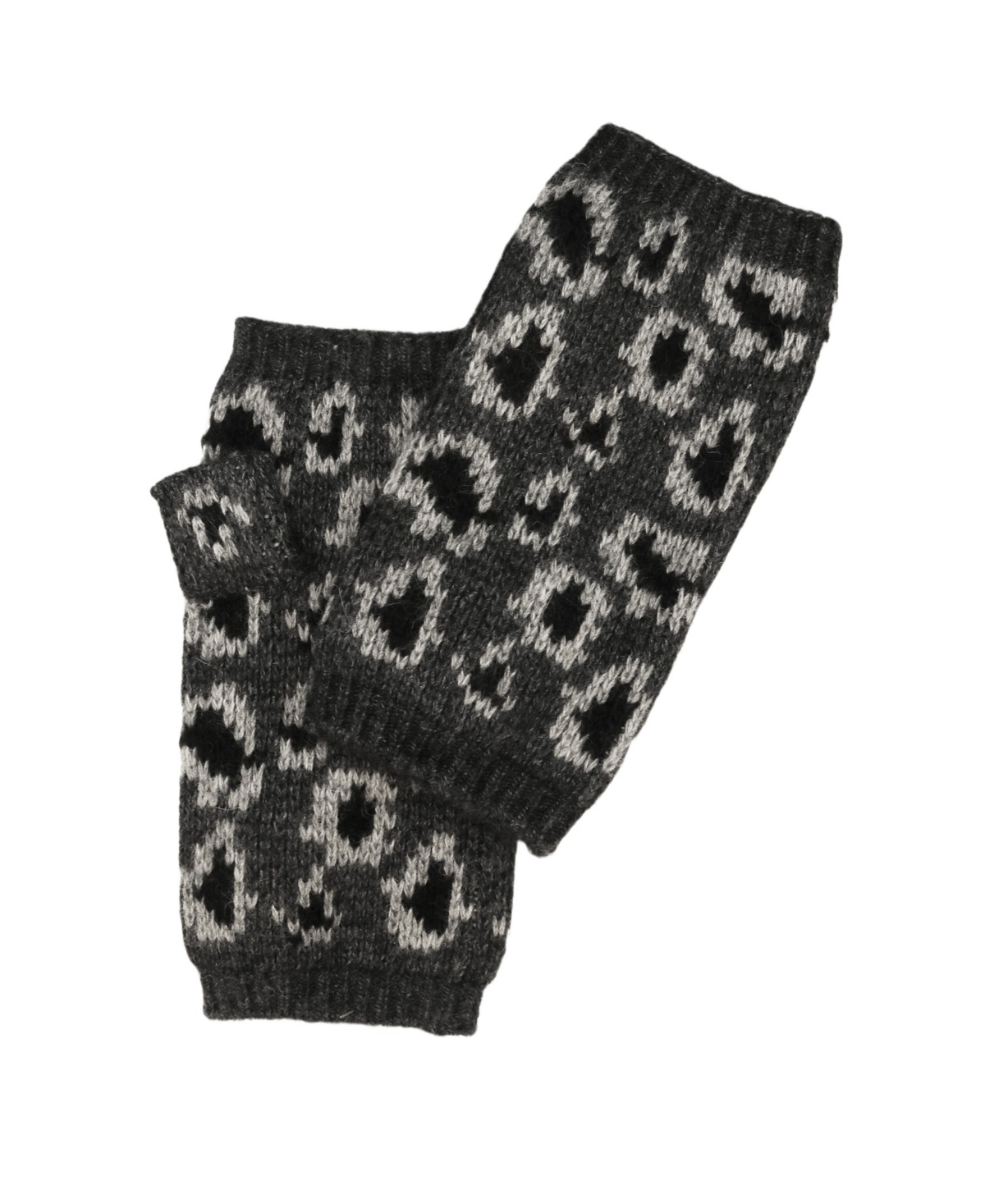 Click here for Portolano Leopard Gloves - Charcoal  Light Grey prices