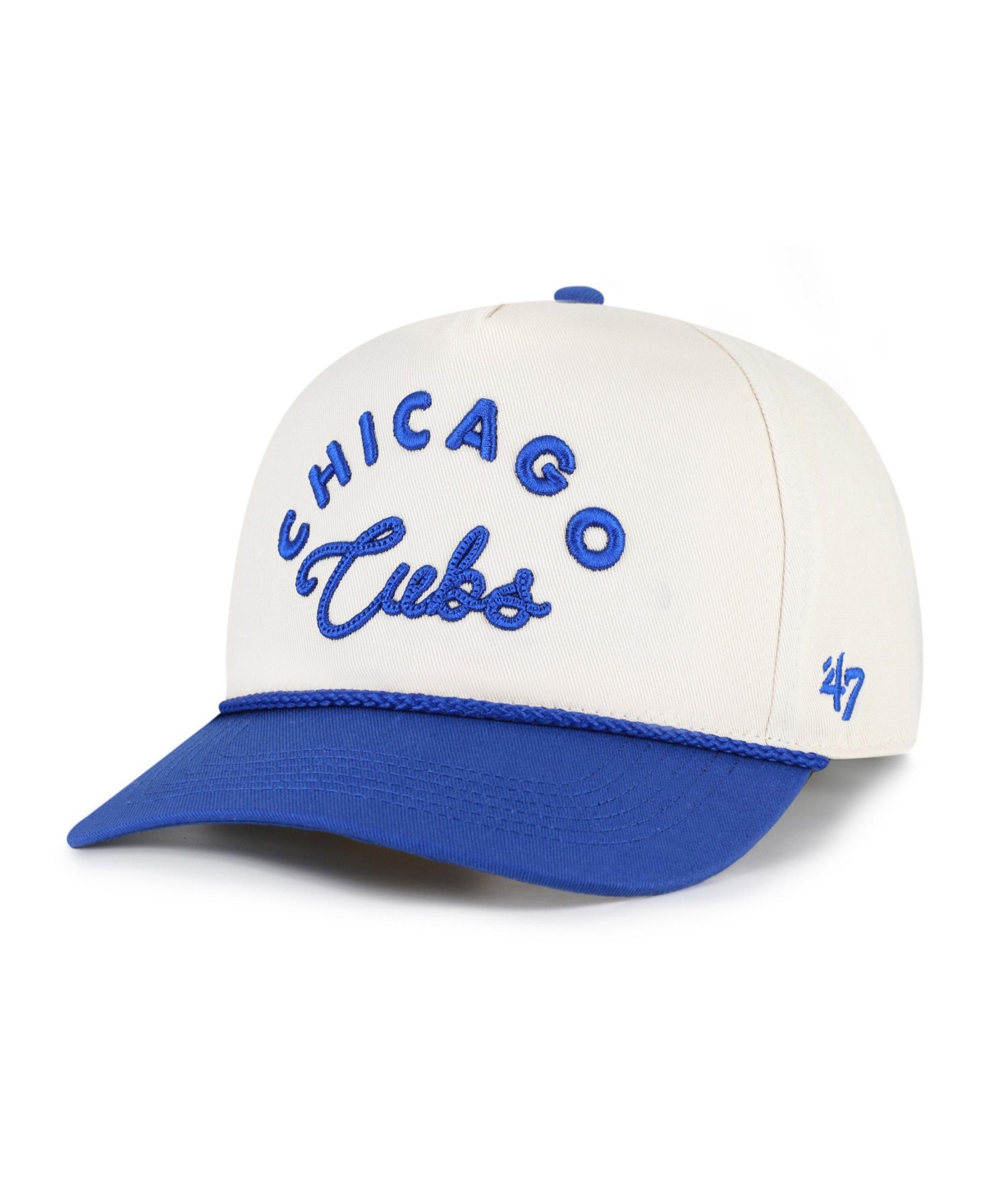 Click here for 47 Brand Mens Natural/Royal Chicago Cubs Rope Scri... prices