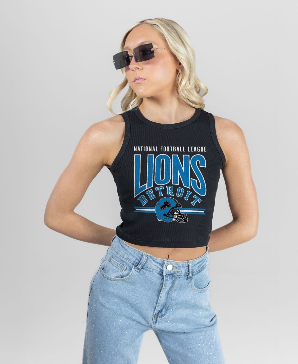 Click here for Gameday Couture Womens Detroit Lions Mic Drop Ribb... prices