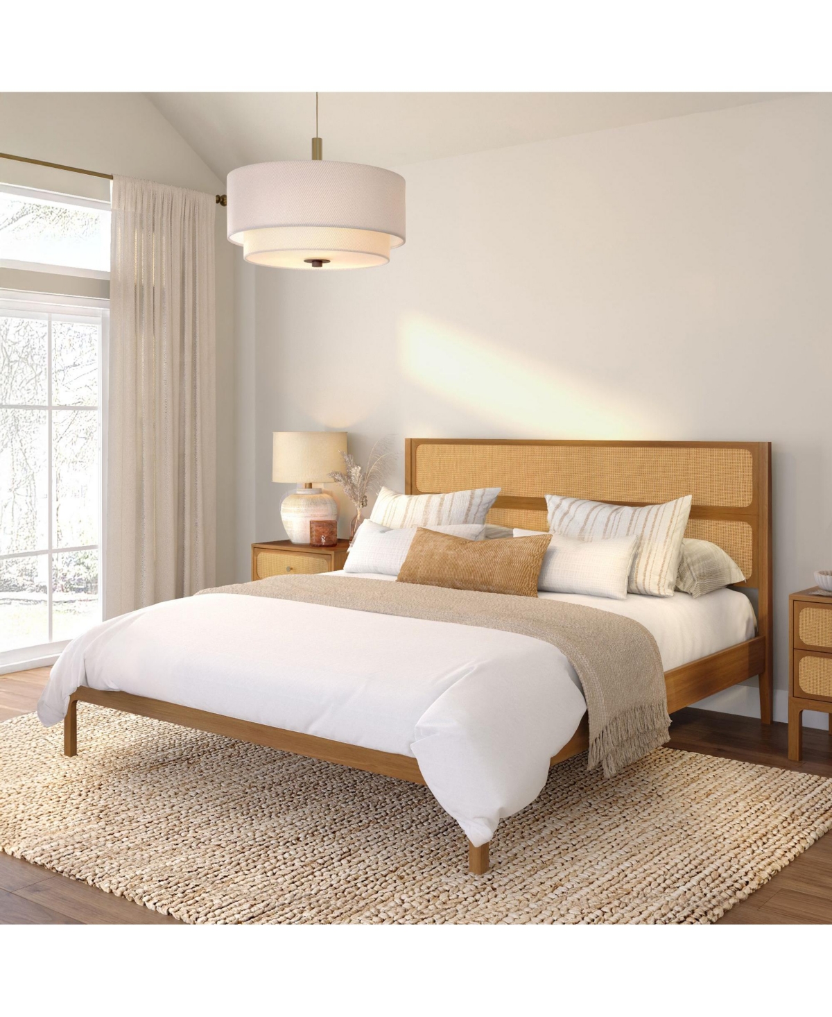 Click here for Plank+Beam Elio Rattan King Bed - Pecan prices