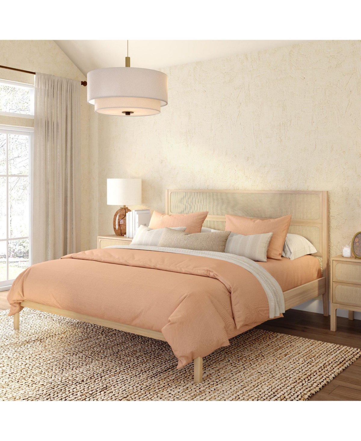Click here for Plank+Beam Elio Rattan King Bed - Blonde prices
