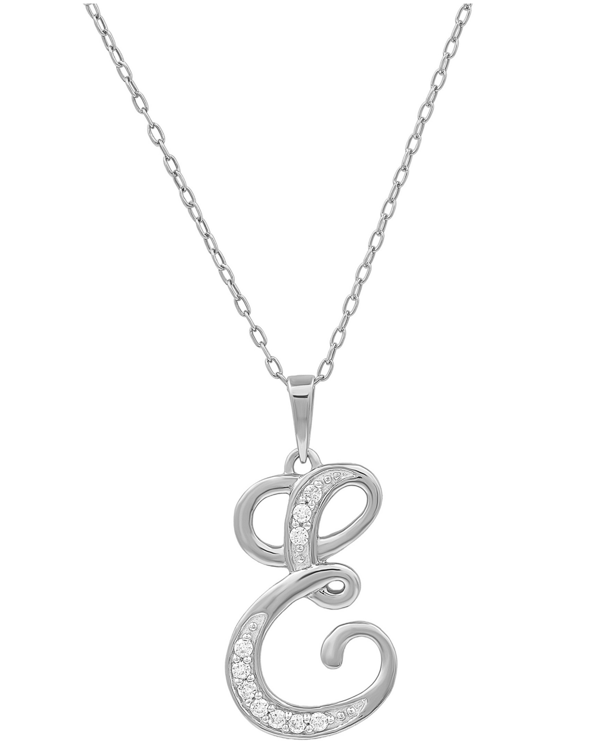 Click here for Diamond E Initial 18 Pendant Necklace (1/10 ct. t.... prices
