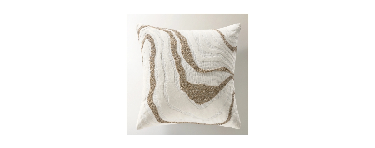 Click here for Z Gallerie Nomi Bead Embroidered Pillow - White prices